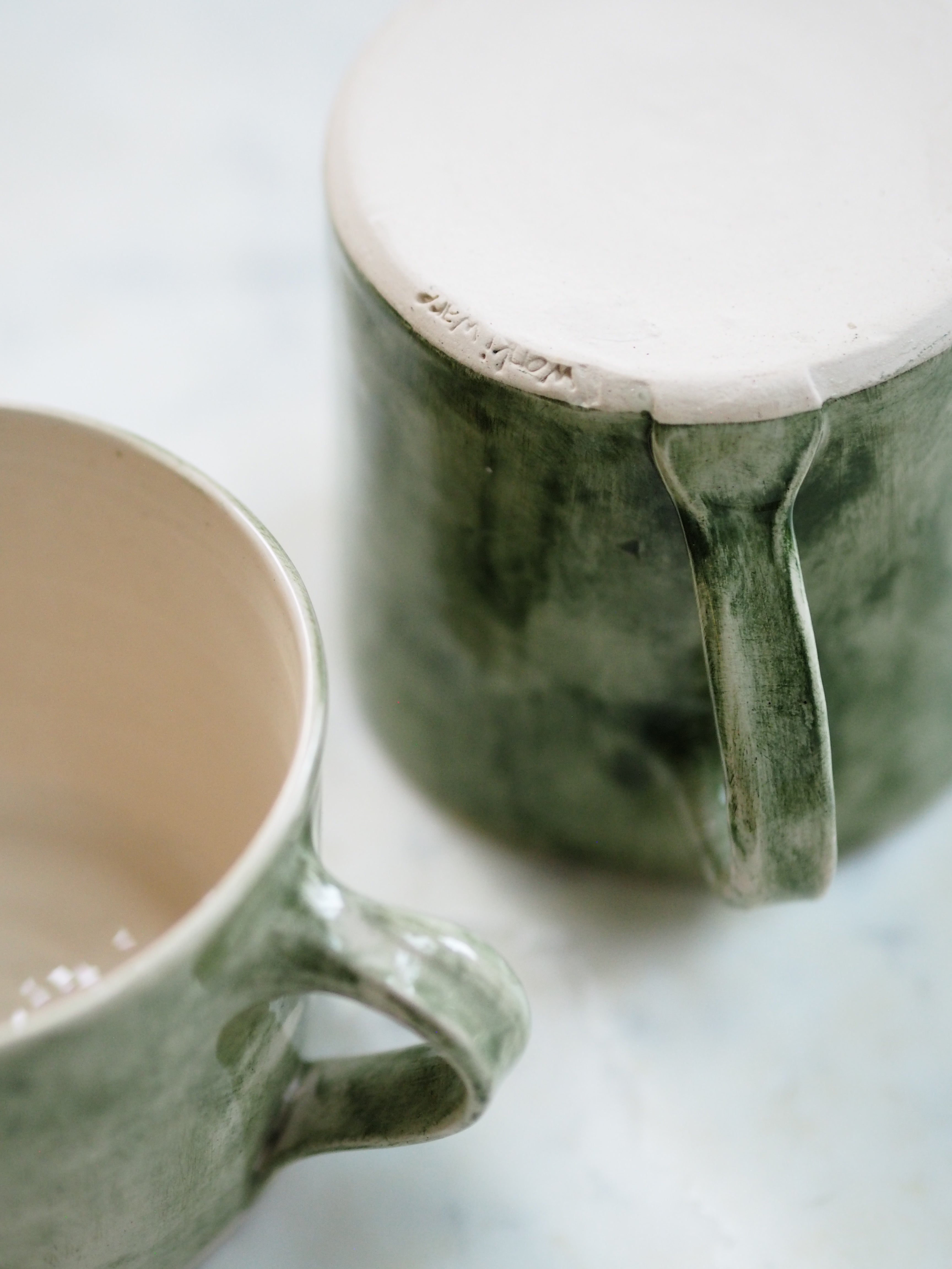 Wonki Ware Green Wash Handmade Mugs – The Botanical Candle Co.