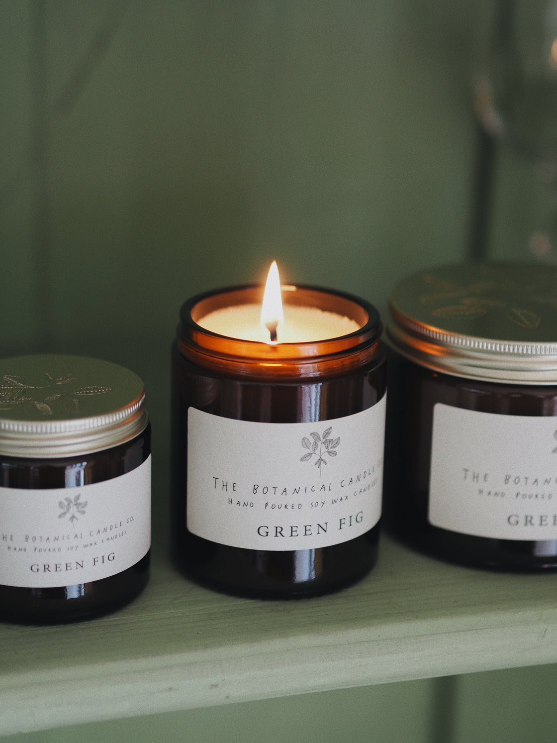 Green Fig Scented Soy Candles in Amber Jars – The Botanical Candle Co.