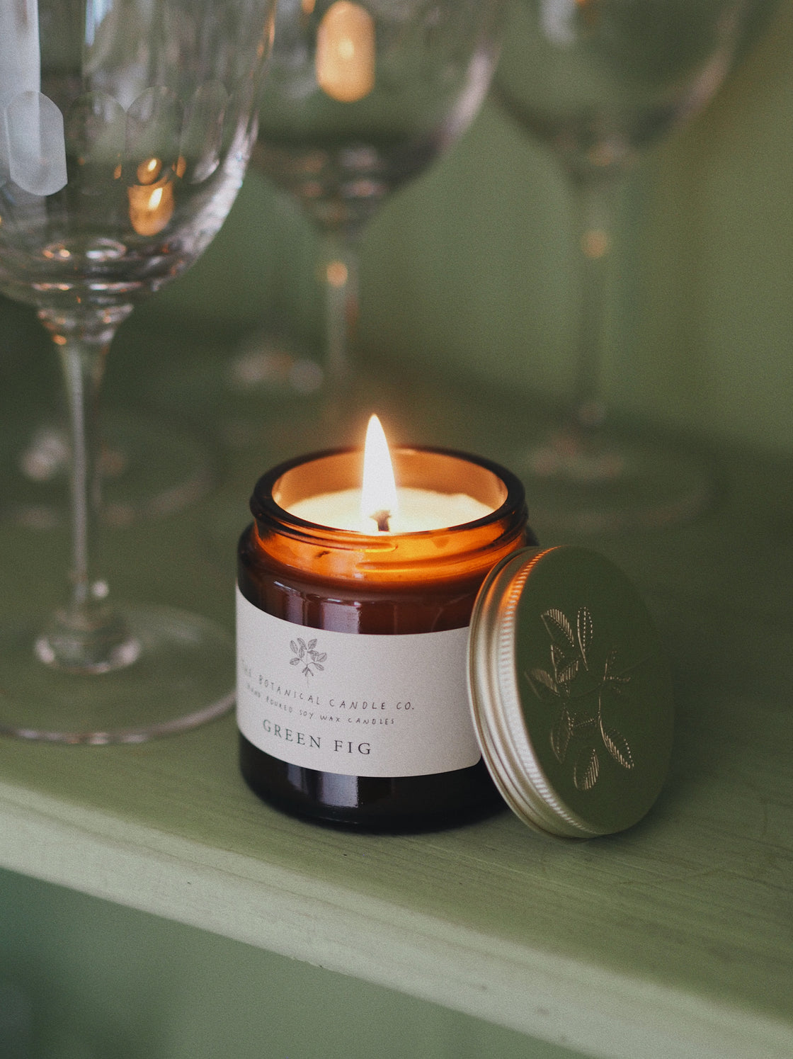 Green Fig Scented Soy Candles in Amber Jars – The Botanical Candle Co.