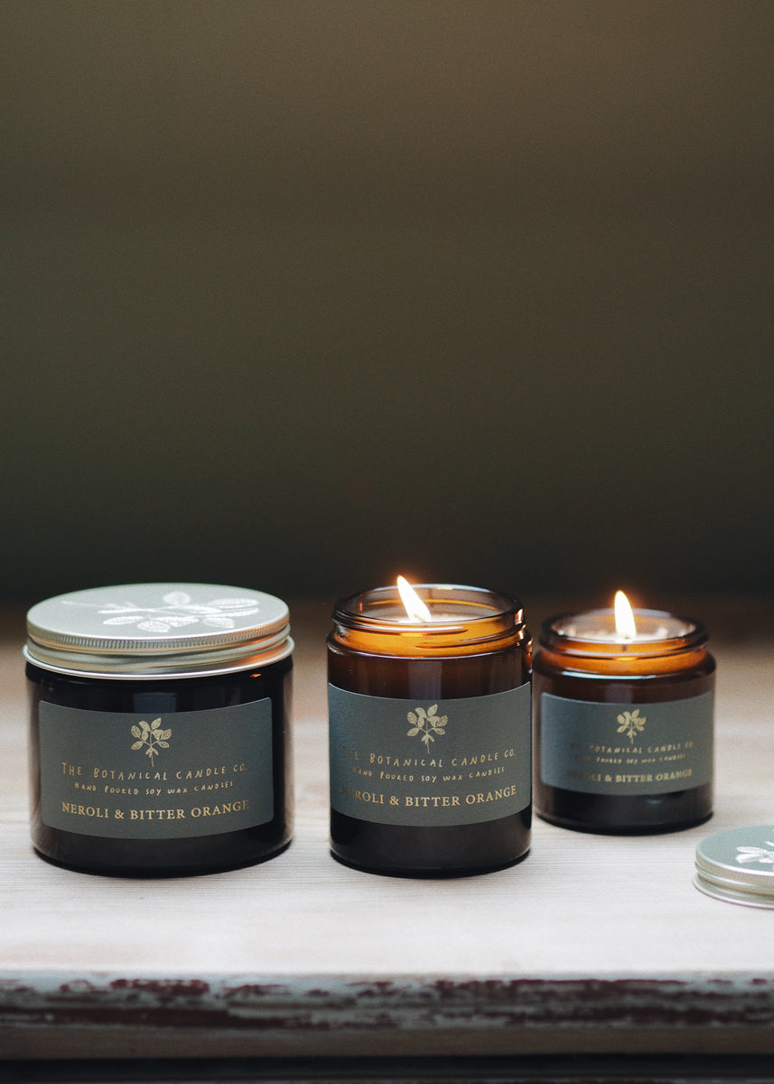 Neroli & Bitter Orange Soy Candles in Amber Jars – The Botanical Candle Co.