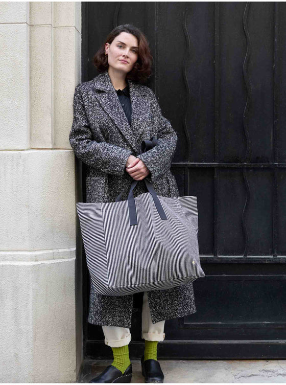 Tote Bag Navy Stripe – The Botanical Candle Co.