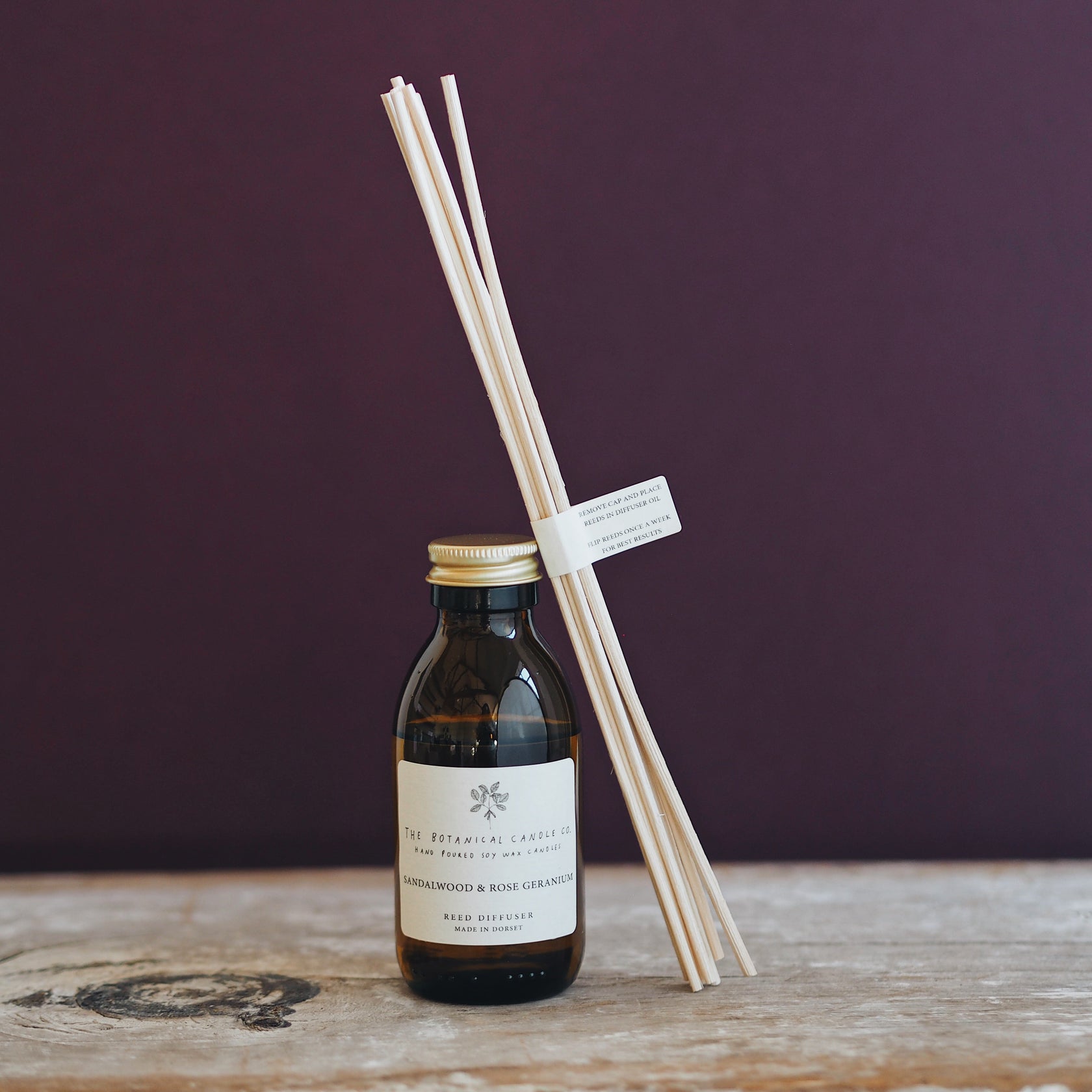 Sandalwood & Rose Geranium Reed Diffuser – The Botanical Candle Co.